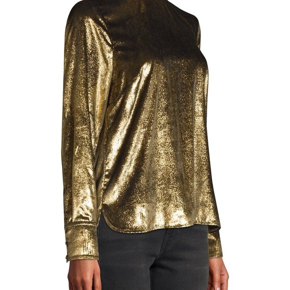 Frame Denim | Tops | Frame Metallic Tieback Top | Poshmark